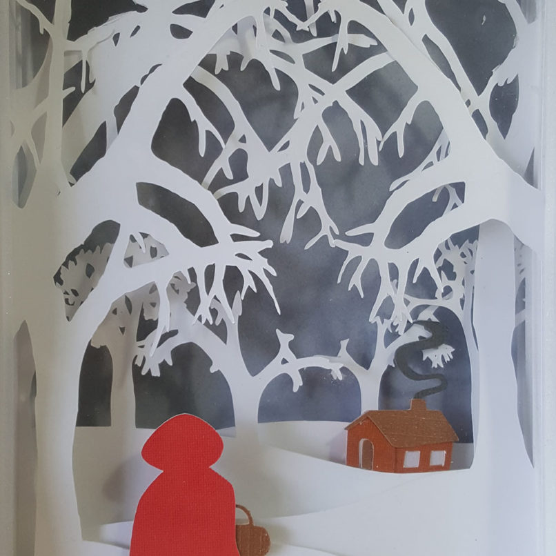 Little Red Riding Hood Unique Cut Paper Art | Jewel Starz